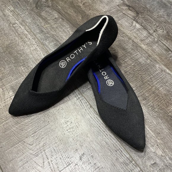 Rothy's | Shoes | Rothys Sz 85 The Point Flats Classic Black Slipon ...